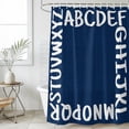 Bold Alphabet Shower Curtain, Modern Nautical Letters Dark Blue ...