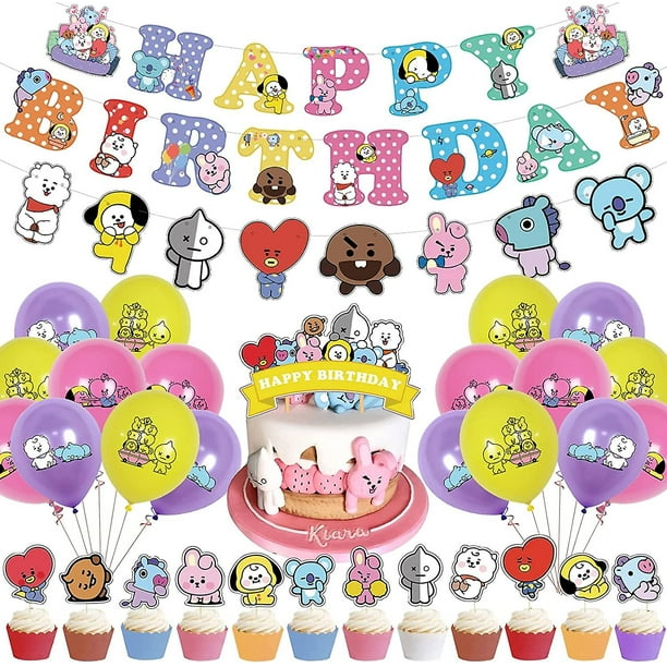 Suministros para fiesta de cumpleaños Bt21, decoraciones de fiesta Bts ...
