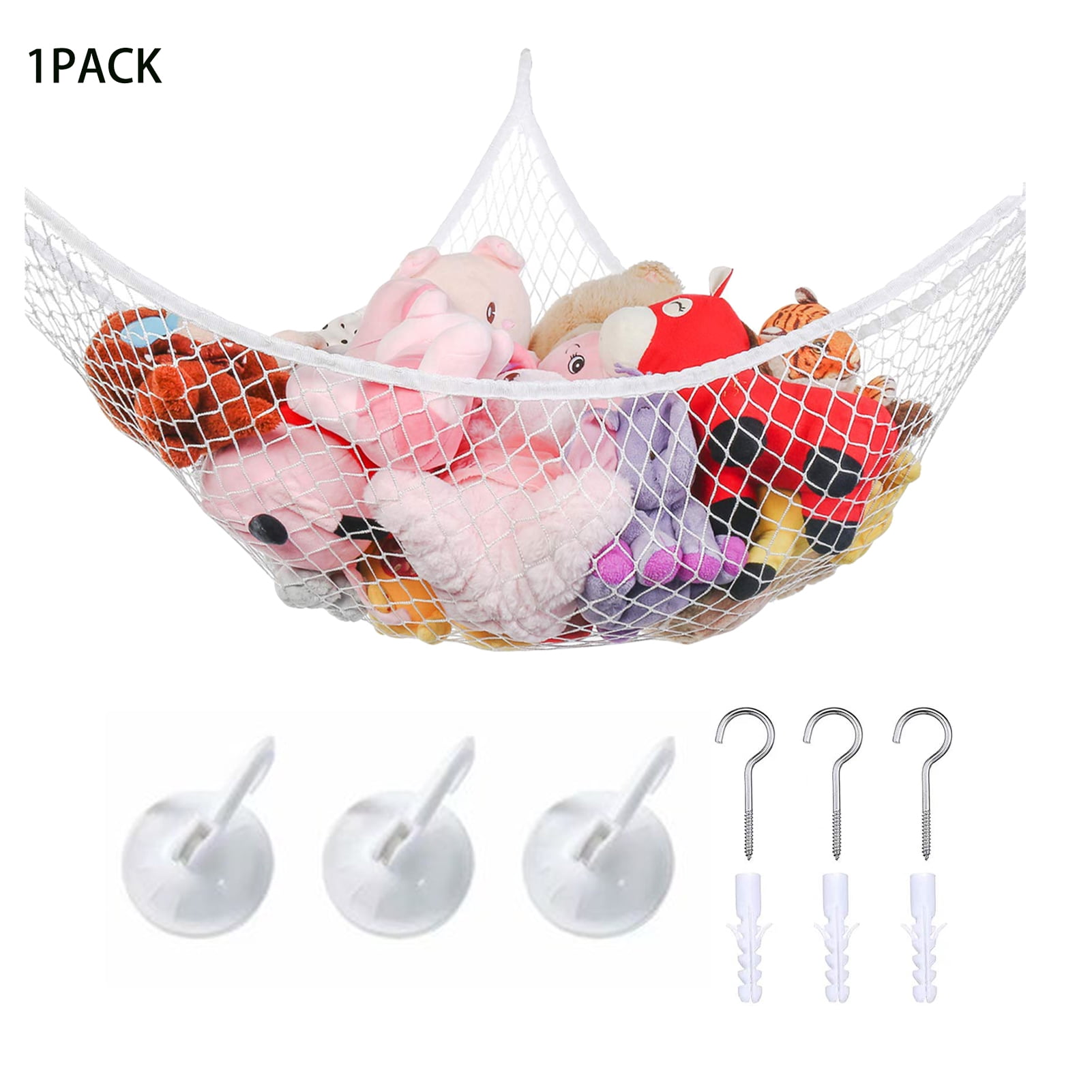 Plush Animals Toy Net,55in Triangle Net Stuffed Toys Organizer Black ...