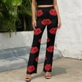 Flare Leggings for Women - Red Beautiful Lips Leggings Womens Pants ...