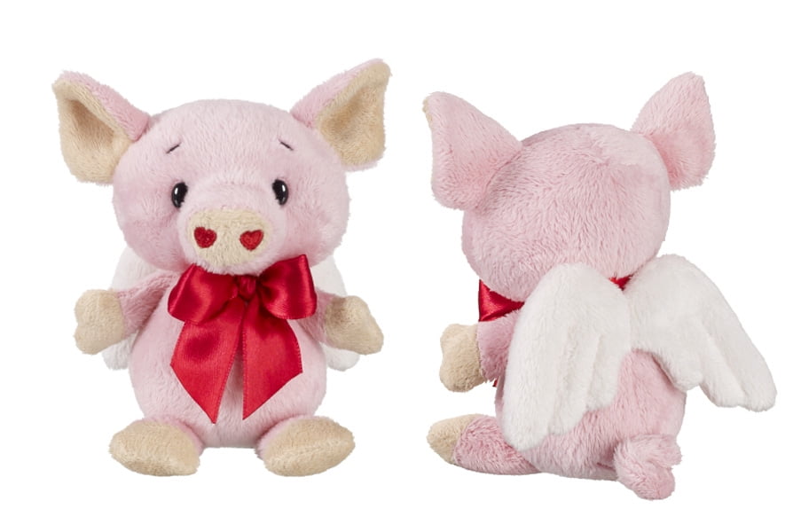 Li'l Pigsley Pink Plush Pig With Wings and Heart Nostrils - By Ganz ...