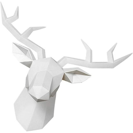 Deer Head Wall Decor Geometric Stag Head Wall Sculpture 6 Point Buck ...