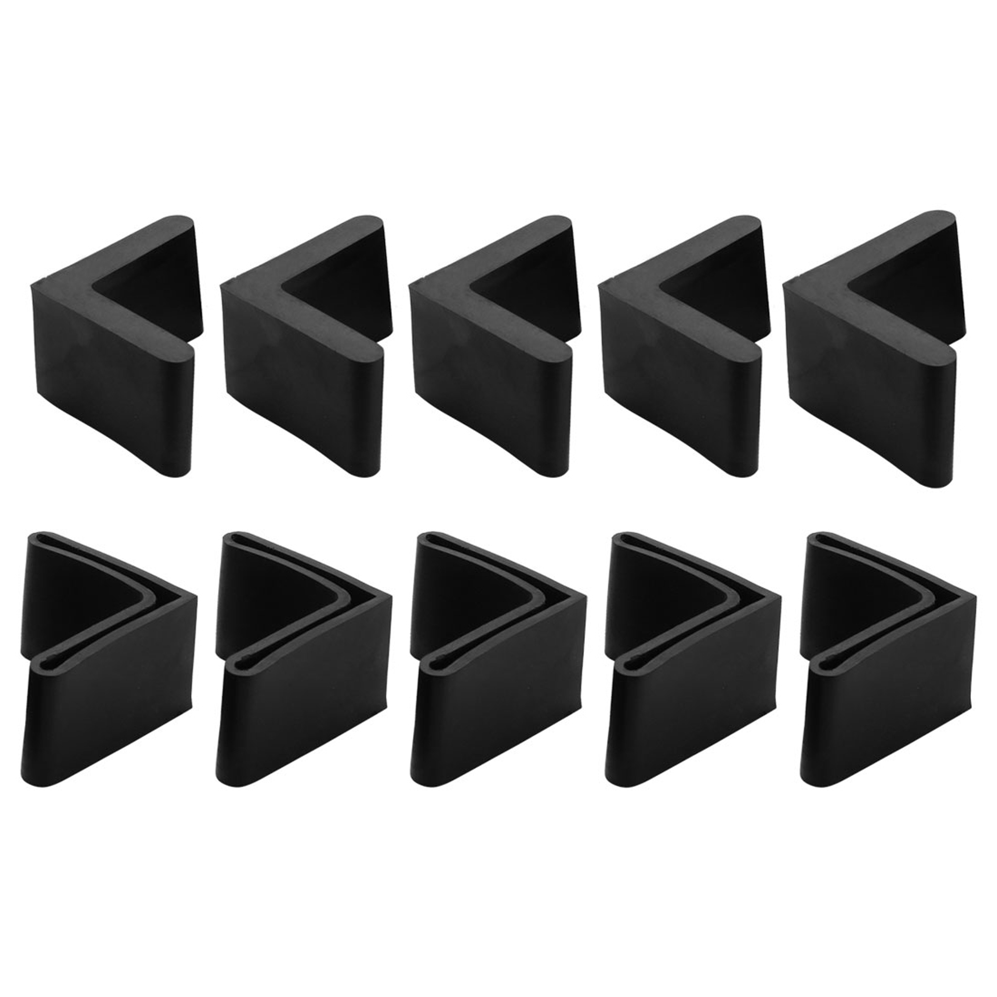 Uxcell 40x40mm Furniture L Shaped Angle Iron Foot Pads Rubber Cover 10 ...