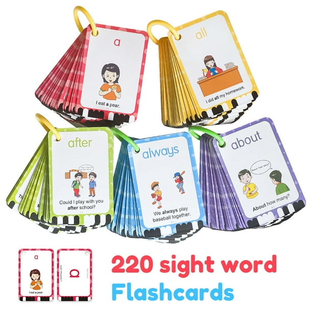 220 Sight Words Cards For Kids Vocabulary Building Montessori Learning ...
