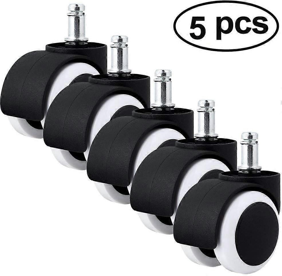 Suitable Office chair castors (5 pieces), Quiet hard floor castors ...