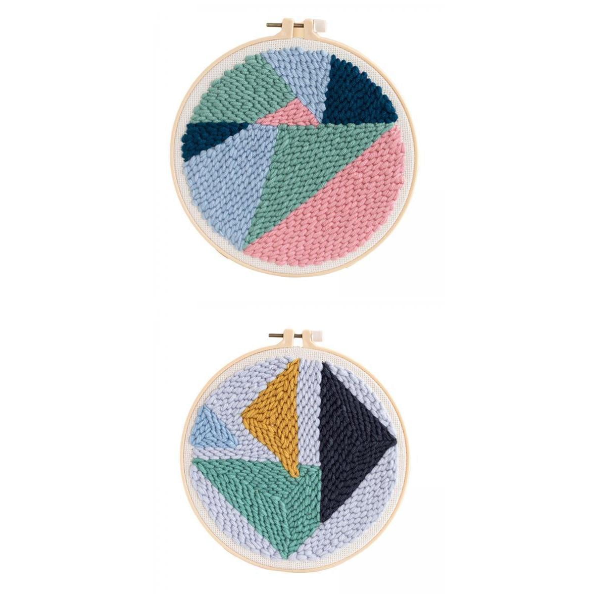 2 Set Punch Embroidery Starter Kits DIY craft - Walmart.com