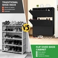 Shoe Storage Cabinet with 3 Flip Drawers Hidden Slim Narrow Shoe Rack ...