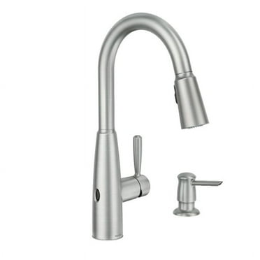 Moen 7594ESRS Spot resist stainless one-handle pulldown kitchen faucet ...