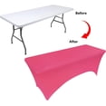 4ft Table Cover Fitted, Fuchsia Spandex Table Covers, Washable and ...