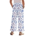 COEQINE Girls High Waisted Wide Leg Pants with Ruffle Hem, Full Length ...