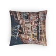 Navy Blue, Red and Pink Neon Downtown Street Decorative Woven Pillow ...