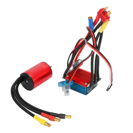RC Brushless Motor ESC Kit, Overheat Protection 5.8V 3A Red 4 Pole 12 ...