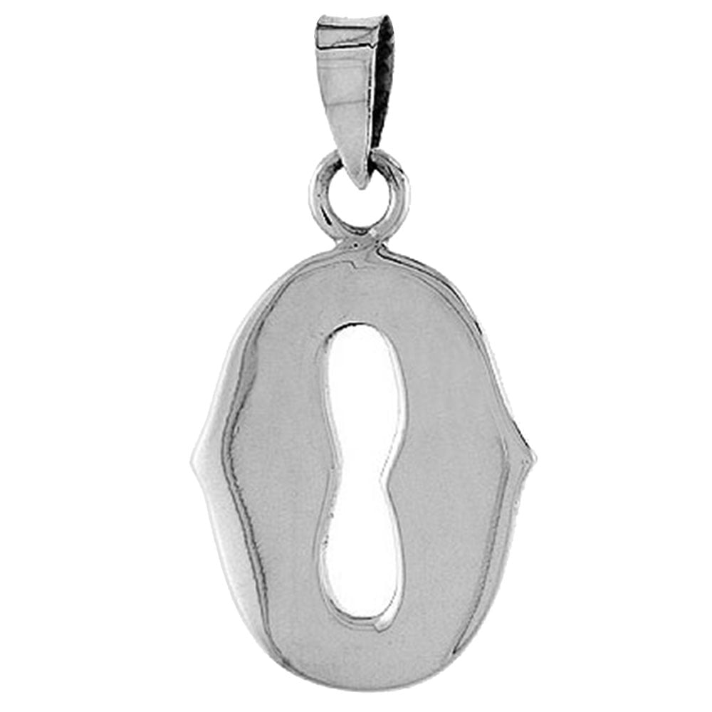 3/4 inch Sterling Silver Block Initial O Alphabet Pendant Alphabet ...