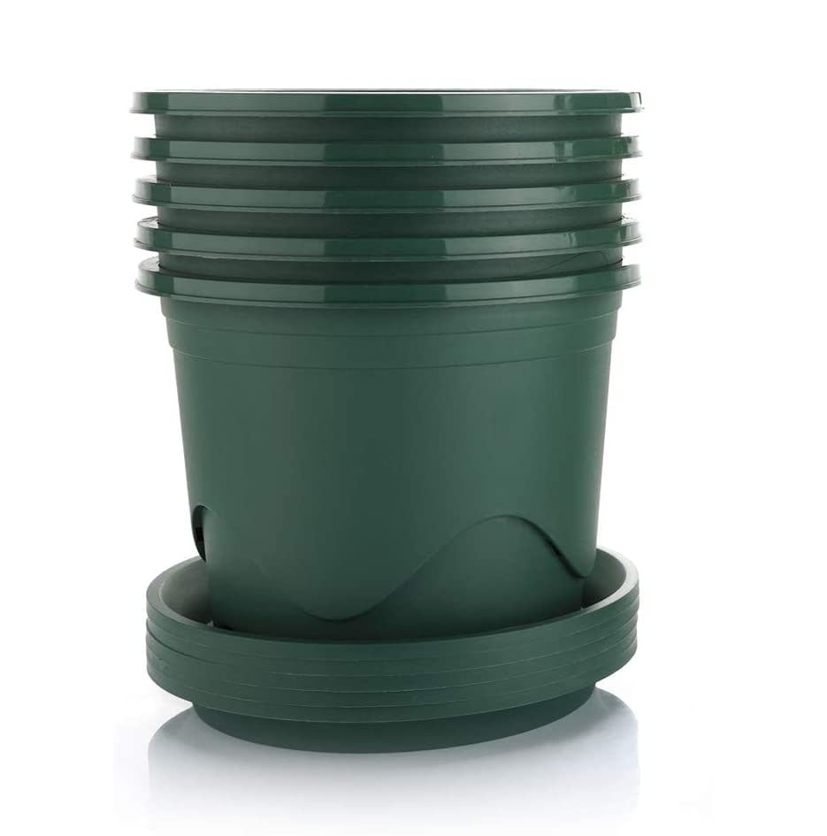 lower Pots 6Pack - Small Plastic Planter with Drainage Hole and Saucer ...