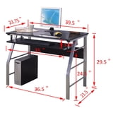 Kings Brand Furniture Contemporary Home Office Computer Desk, Chrome ...