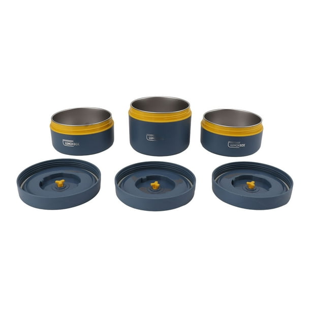 Bento Lunch Container, Stainless Steel Bento Storage Box With Lid Round ...