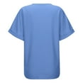 Angala Ladies Top V Neck Short Sleeve Solid Color Blouse Summer ...
