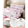 4 Piece Full Sheet Set Pink Ribbon Sheets Set for Full Size Bed ...