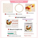 Fnochy Clearance Coarse Yarn Poke Embroidery Kit, DIY Flower Series ...