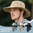 Breathable Fisherman Hat With Detachable Face Shield Wide Brim UPF Sun ...