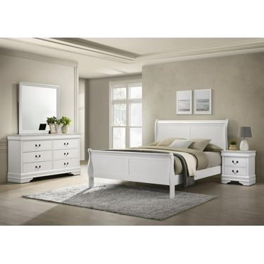 Miranda 4-Piece Queen Platform Storage Bedroom Set with Acrylic Handles ...