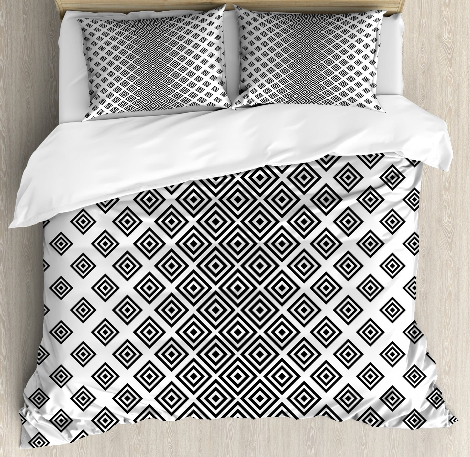 Abstract Duvet Cover Set Queen Size, Vertical Square Shaped Geometric ...