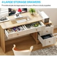Finmind Computer Desk with 4 Drawers, 51-Inch Home Office Desks with ...