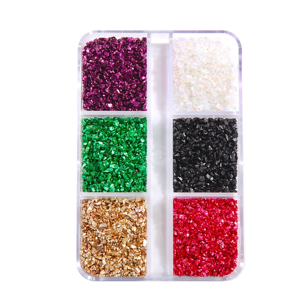 Crushed Glass Glitter Resin Multicolor Irregular Metal Fragments Broken ...