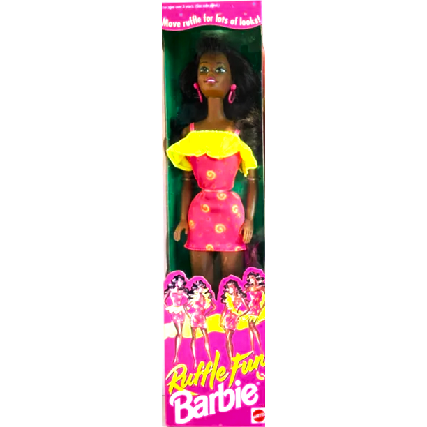 Ruffle Fun Barbie Doll African American 1994 Mattel #12434 - Walmart.com