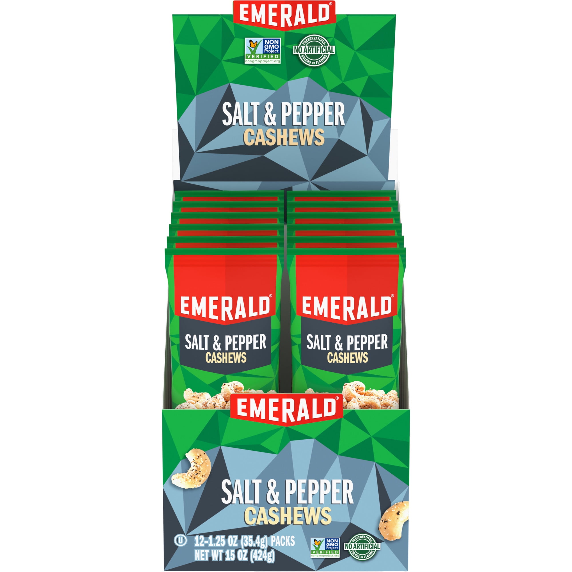 Emerald Nuts, Salt and Pepper Cashews, 12 Ct Box - Walmart.com