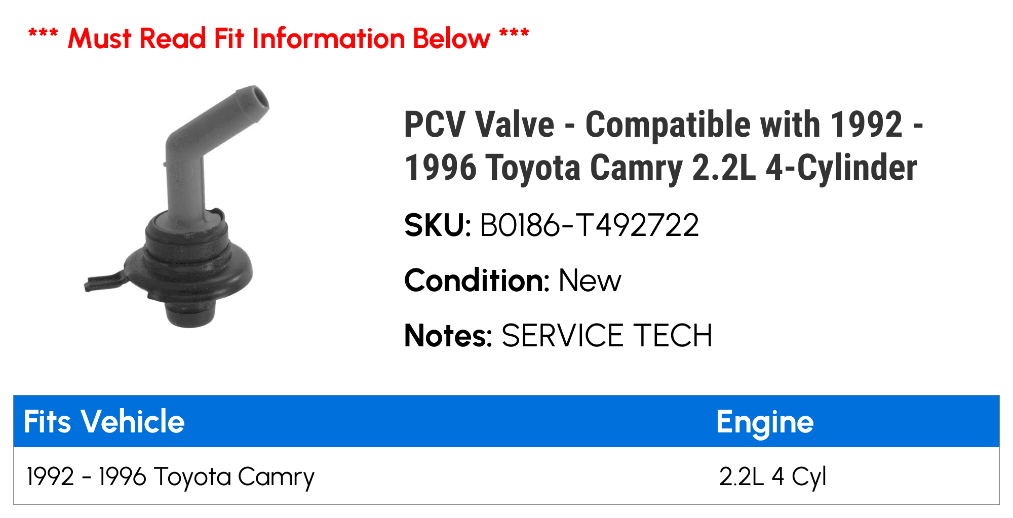 1992 Toyota Camry Pcv Valve