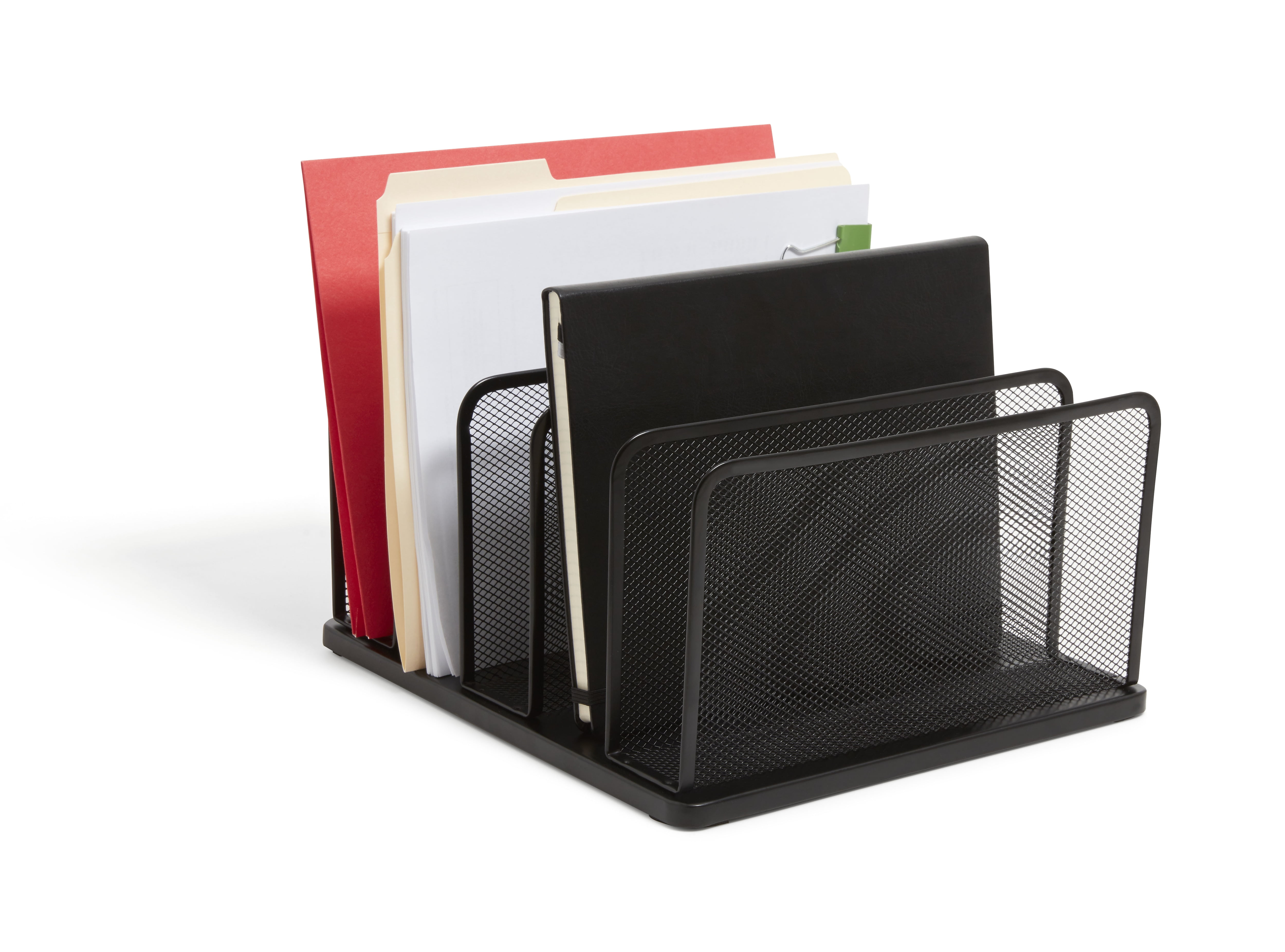 TRU RED 5 Compartment Wire Mesh File Organizer Matte Bk TR57558-CC ...