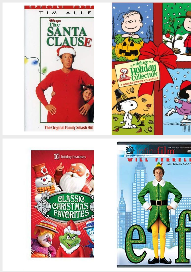 Christmas Holiday Movies DVD 4 Pack Assorted Bundle The Santa Clause ...