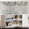 Finmind 4-Tier L-Shaped Bar Cabinet, Home Bar Corner Bar Unit with Stemware Racks, Reception ...