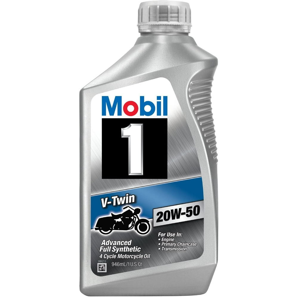 Mobil 1 96936 20W-50 V-Twin Synthetic Motocycle Motor Oil - 1 Quart ...