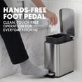 6l/1.6g Stainless Steel Bathroom Trash Can With Hands-free Foot Pedal ...