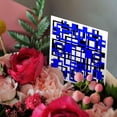 3drose, Geometric Shapes Pattern Blue Black on White Background, 1 ...