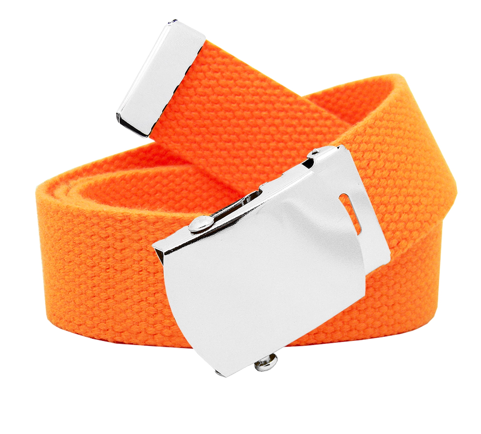 Men's Classic Silver Slider Military Belt Buckle with Canvas Web Belt ...