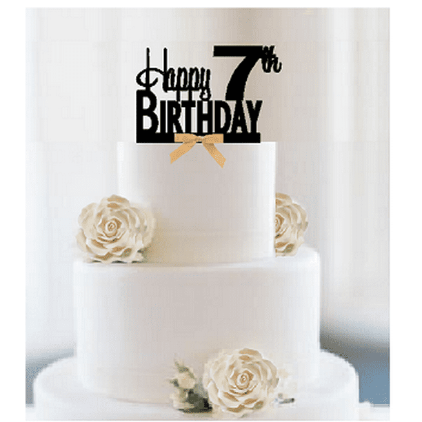 Item#007CTGR - Happy 7th Birthday Elegant Cake Decoration Topper with ...