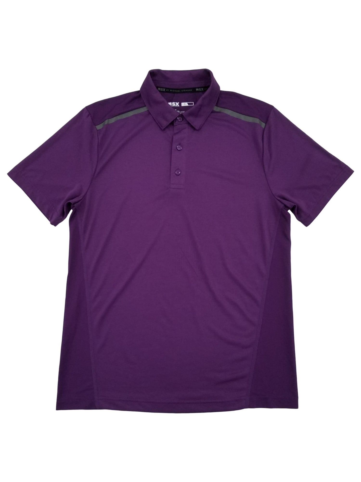 MSX By Michael Strahan Mens Acai Purple Performance Jersey Polo Shirt ...