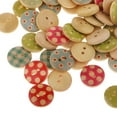 EHJRE 100Pcs Printed DIY Wooden Buttons for Children's Button Sorting ...