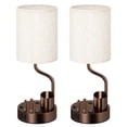 NiteLoom 2 Pack Bedside Table Lamps, 3 Color Temp with USB-A+C & AC ...