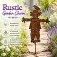 Rustic 27" Metal Scarecrow Garden Stake with Crow for Fall Harvest Yard ...