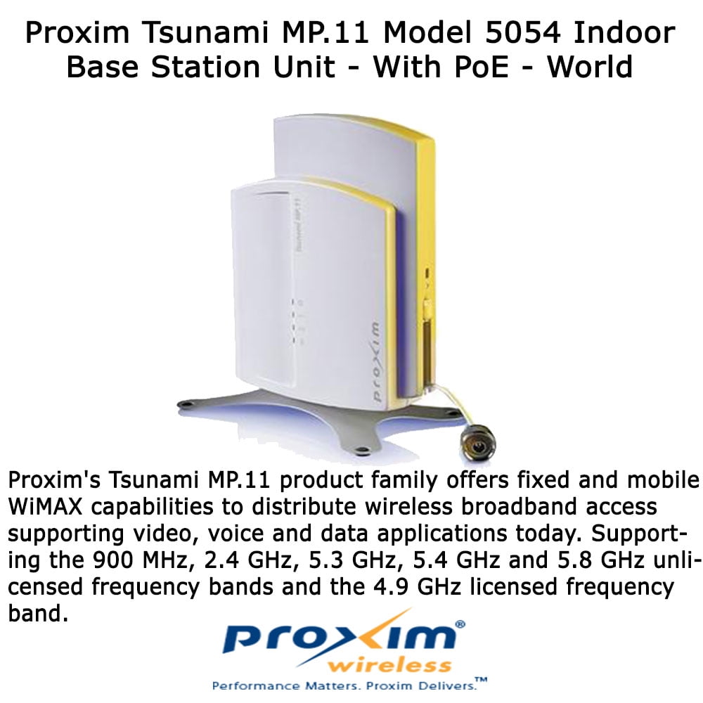 Proxim - Tsunami MP.11 Model 5054 Indoor Base Station Unit - With PoE ...