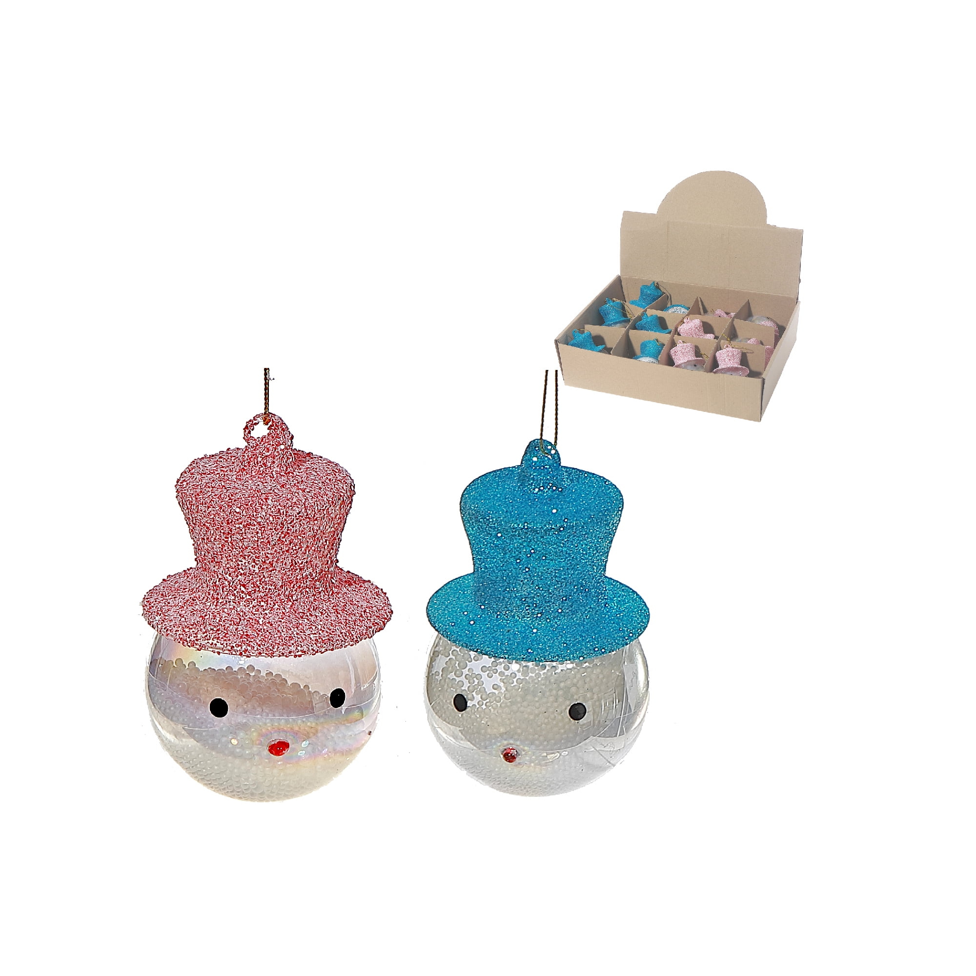 Click here for Ih Casadécor Glass Snowman With Top Hat Ornament (... prices