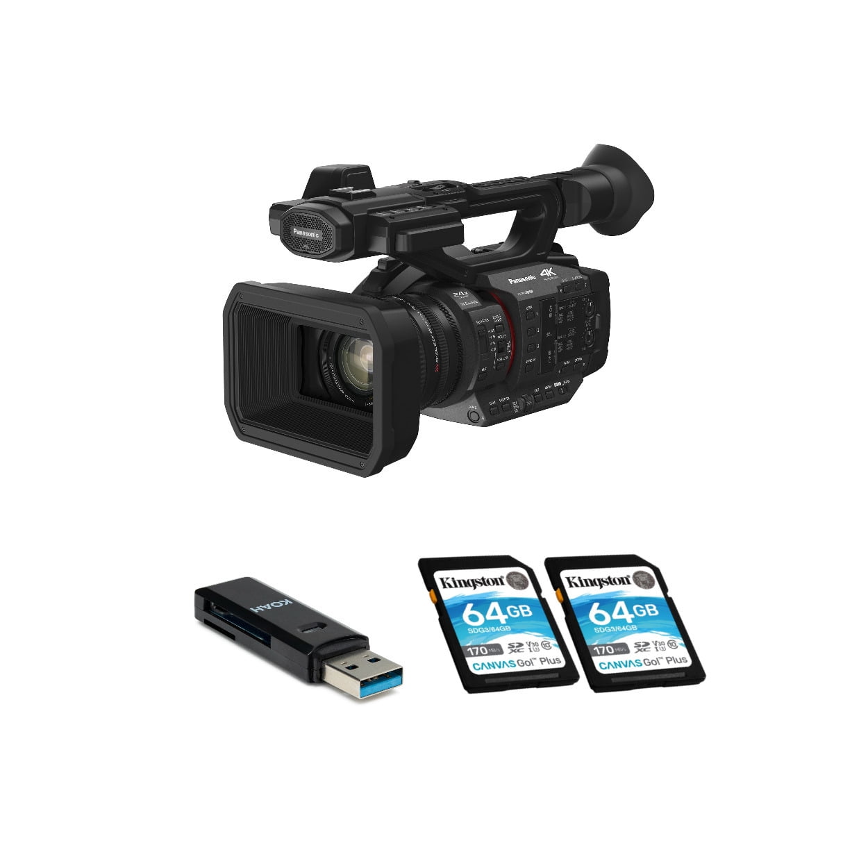 Panasonic HC-X2 4K Ultra HD Pro Camcorder with 2X 64GB SDXC Memory card ...