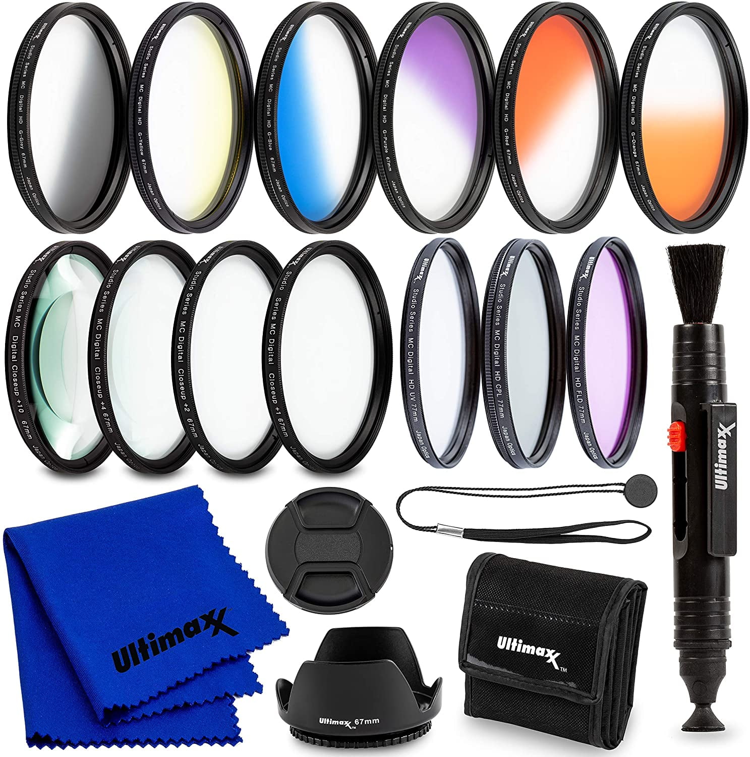 Ultimaxx 55MM Complete Lens Filter Accessory Kit for Lenses with 55MM ...