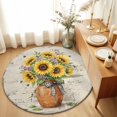 3ft Area Rug,Pastoral Sunflowers Leaves Washable Large Rugs Soft Non ...