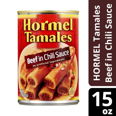 HORMEL Beef Tamales in Chili Sauce, Shelf-Stable, 15 oz Steel Can ...