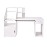 Large Computer Desk with 6 Tier Bookshelves, 65'' Office Writing Desk ...